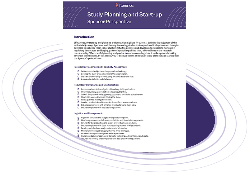 Sponsor Study Start Up Checklist - Florence
