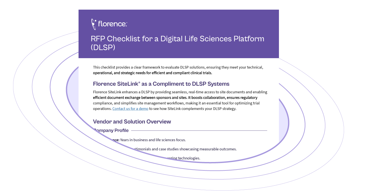 Digital Life Science Platform (DLSP) RFP Checklist - Florence